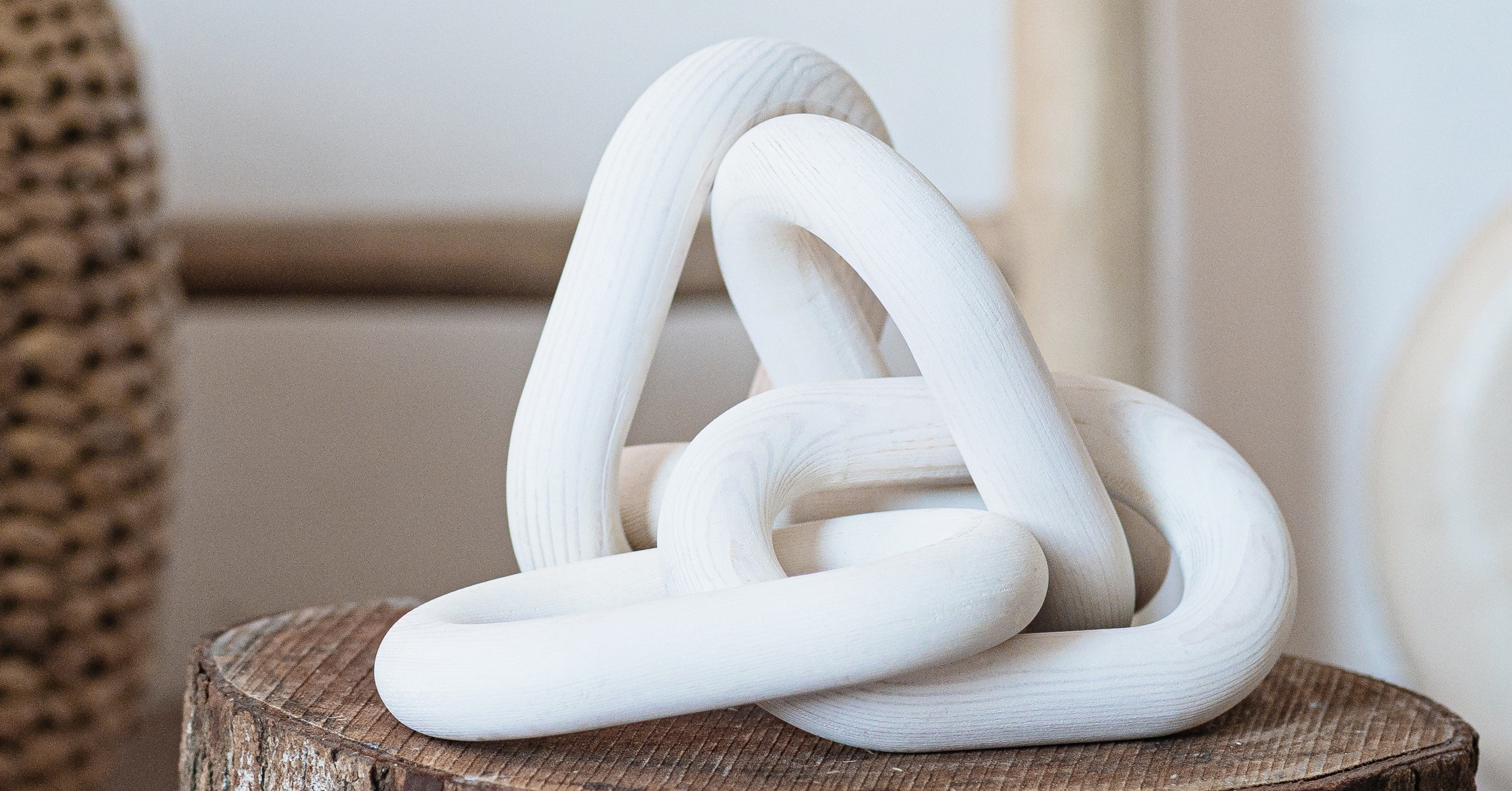 Wood Chain Link Decor (Whitewashed) perfect for coffee table and ...